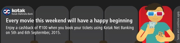 Bookmyshow- Get Rs 100 cashback on paying via Kotak Net Banking Bookmyshow- Get Rs 100 cashback on paying via Kotak Net Banking