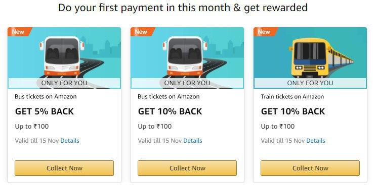 Amazon- Get Flat 10% Cashback on Train Ticket Booking on Amazon ...